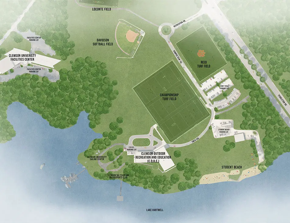 Clemson University Departments Map Clemson University Tigers College